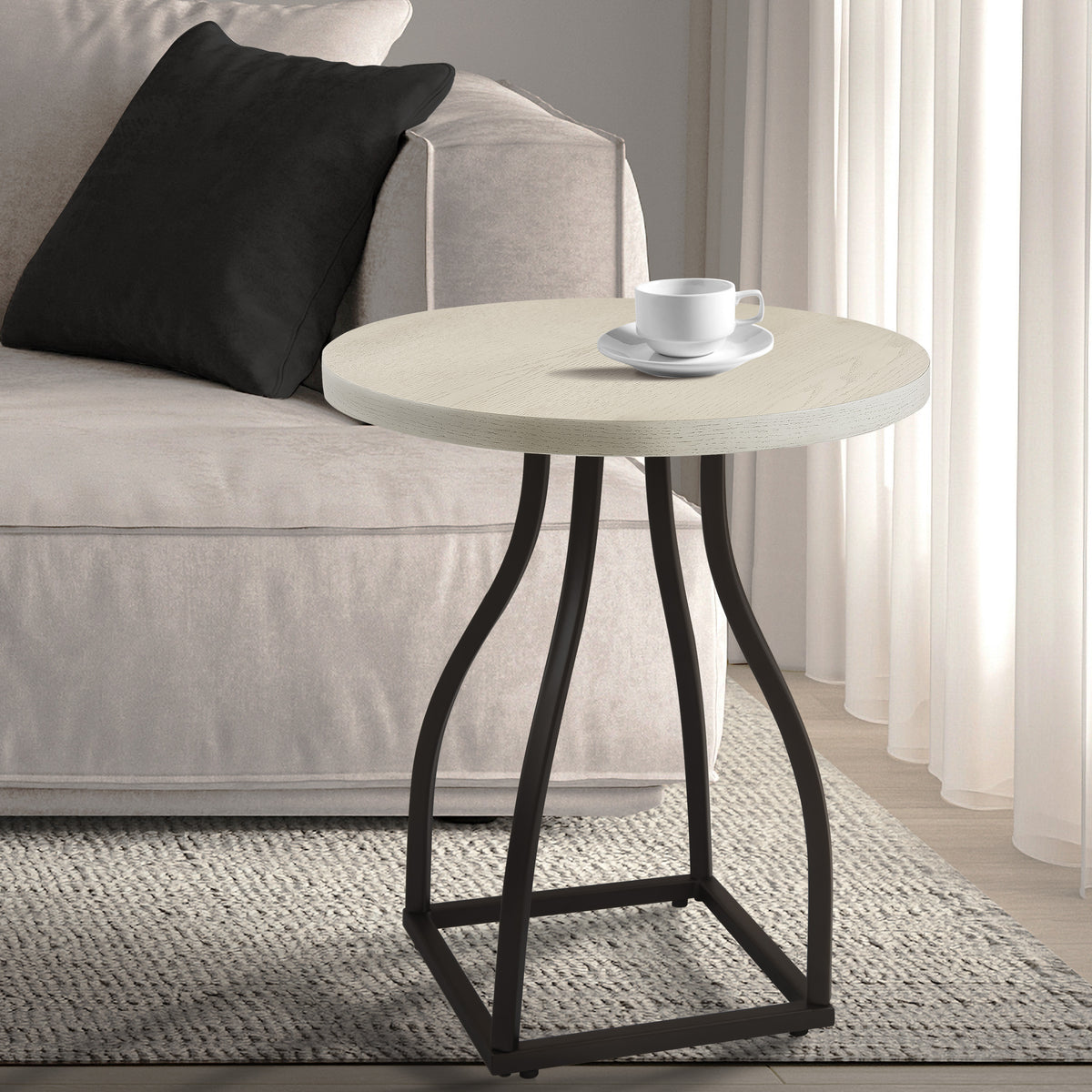 HomePop Lindsay metal base Accent Table - Whitewash — HomePop Furniture