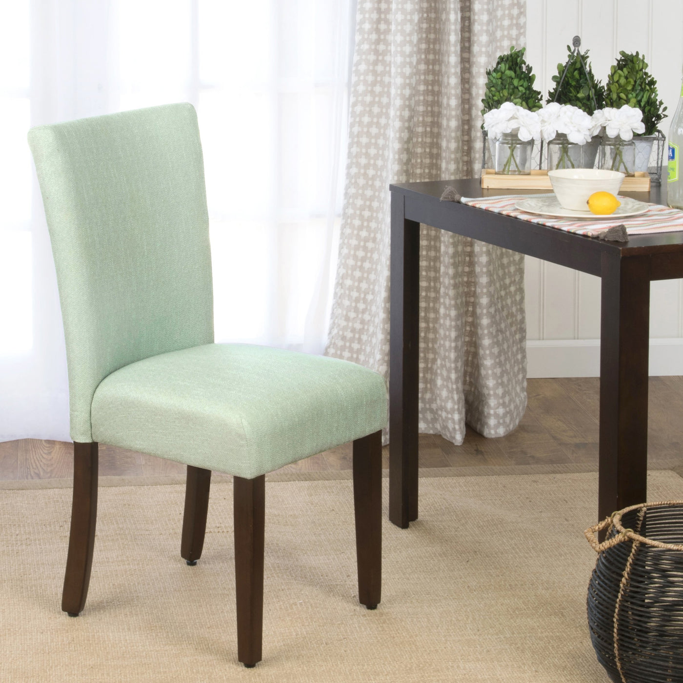 Classic Parsons Dining Chair - Light Green Woven (Single Pack ...