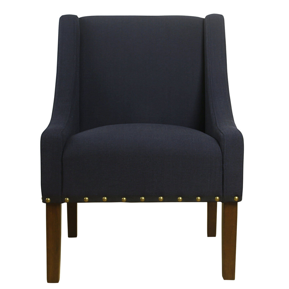 Modern Swoop Accent Chair with Nailhead Trim Deep Navy HomePop Furniture